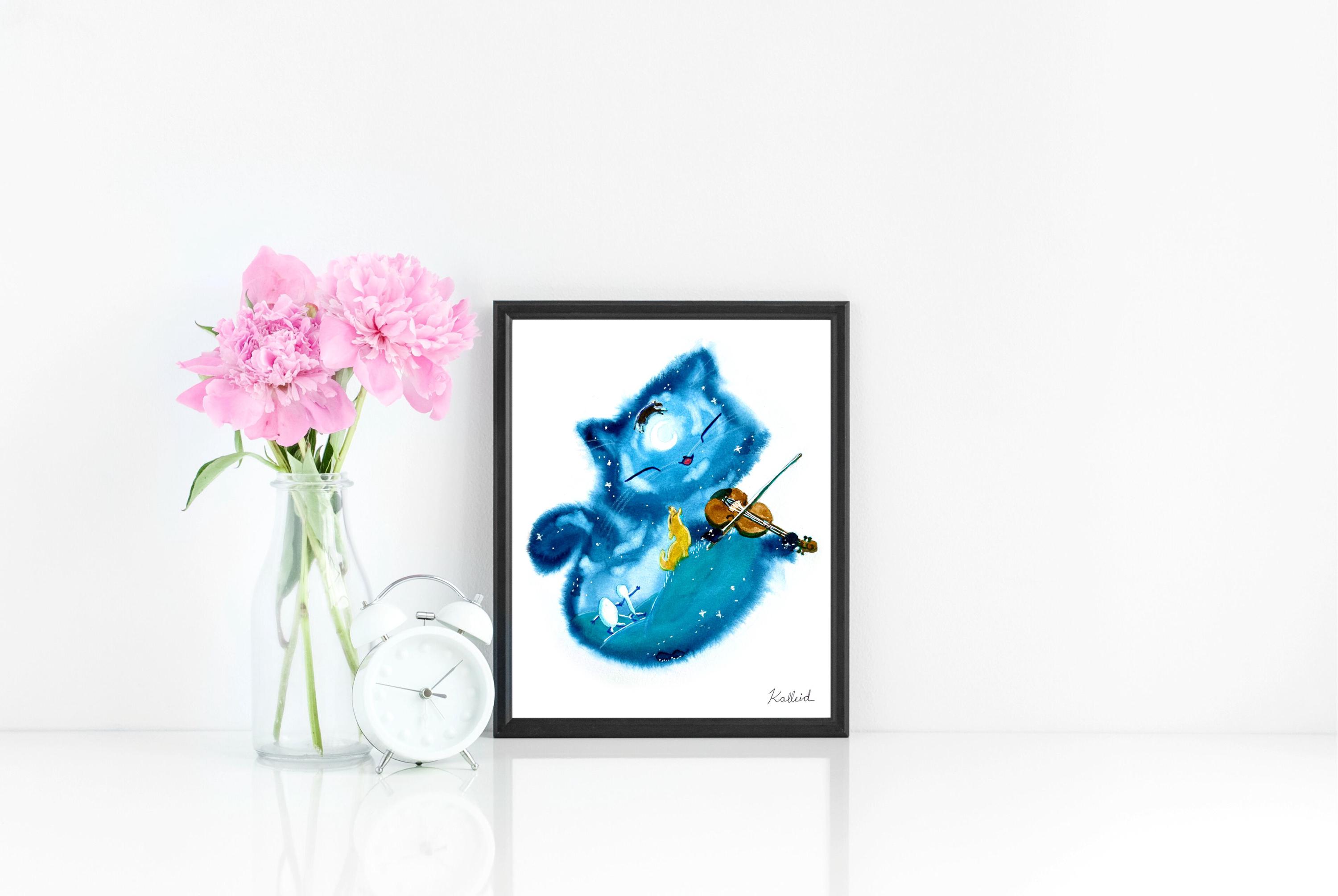 Cat and the Fiddle Nursery Rhyme INSTANT DOWNLOAD Art Printable - Etsy
