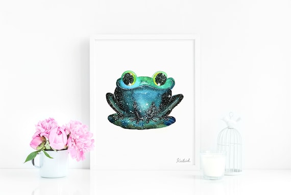 Galaxy Frog Art Print INSTANT DOWNLOAD Art Printable Frog - Etsy