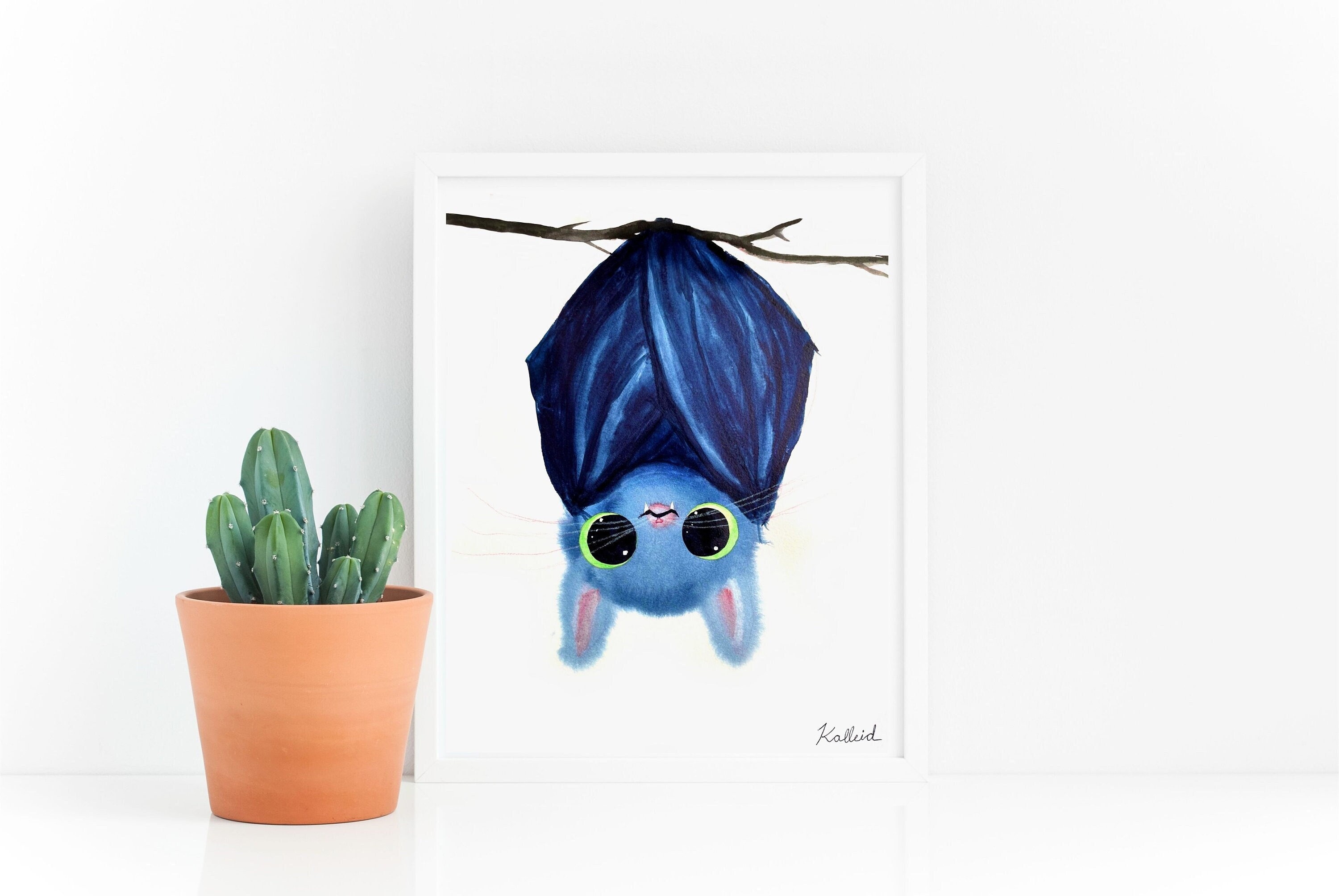 Hanging Bat Cat Art Print INSTANT DOWNLOAD Art Printable Cat - Etsy