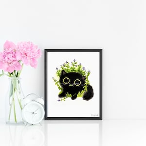 Catnip Cat Art Print, Instant Download Art Printable, Cat Lover Gift ...