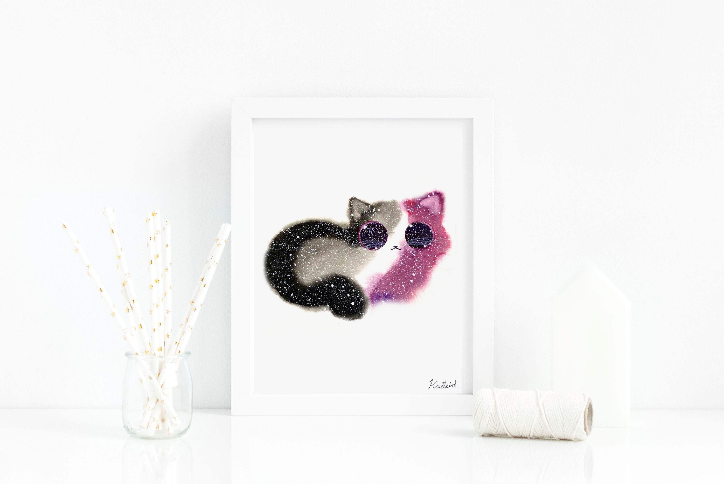 Asexual Pride Flag Galaxy Cat Art Print INSTANT DOWNLOAD Art - Etsy UK