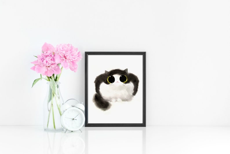 Fluffy Cow Cat Loaf Art Print Instant Download Art Printable - Etsy