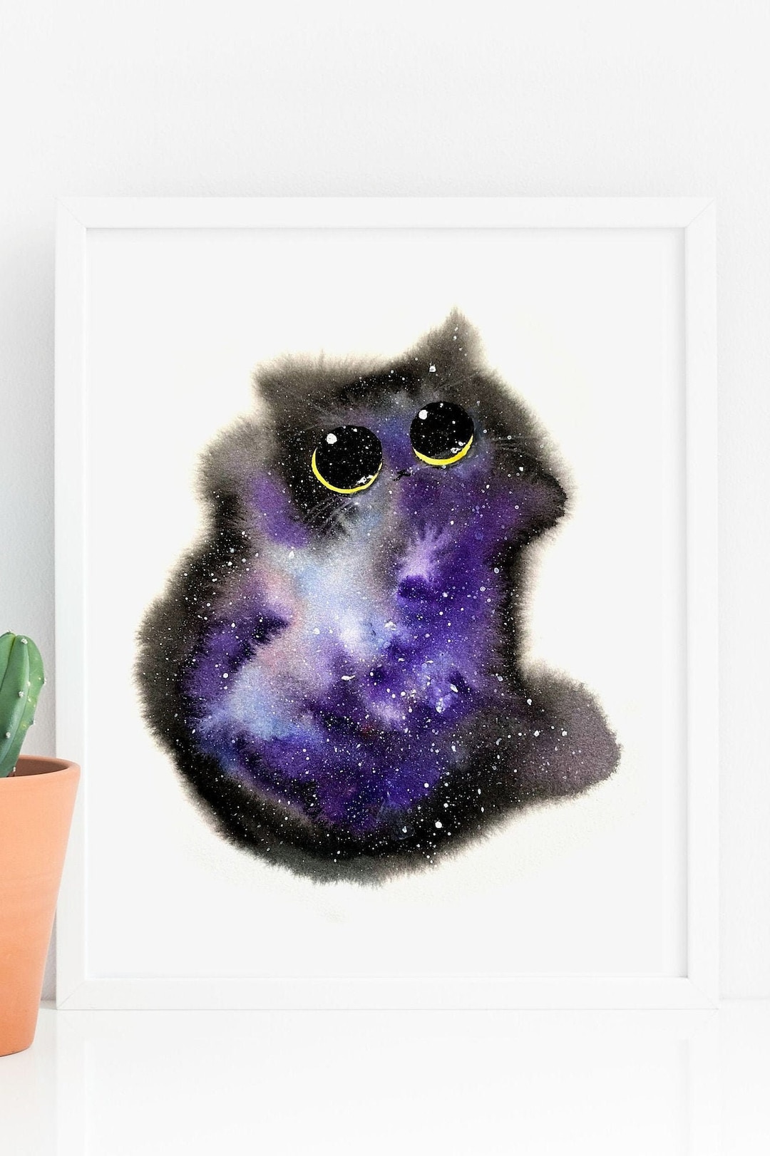 Cat Lover Gift, Space Void Galaxy Cat Art Print, Instant Download Art ...