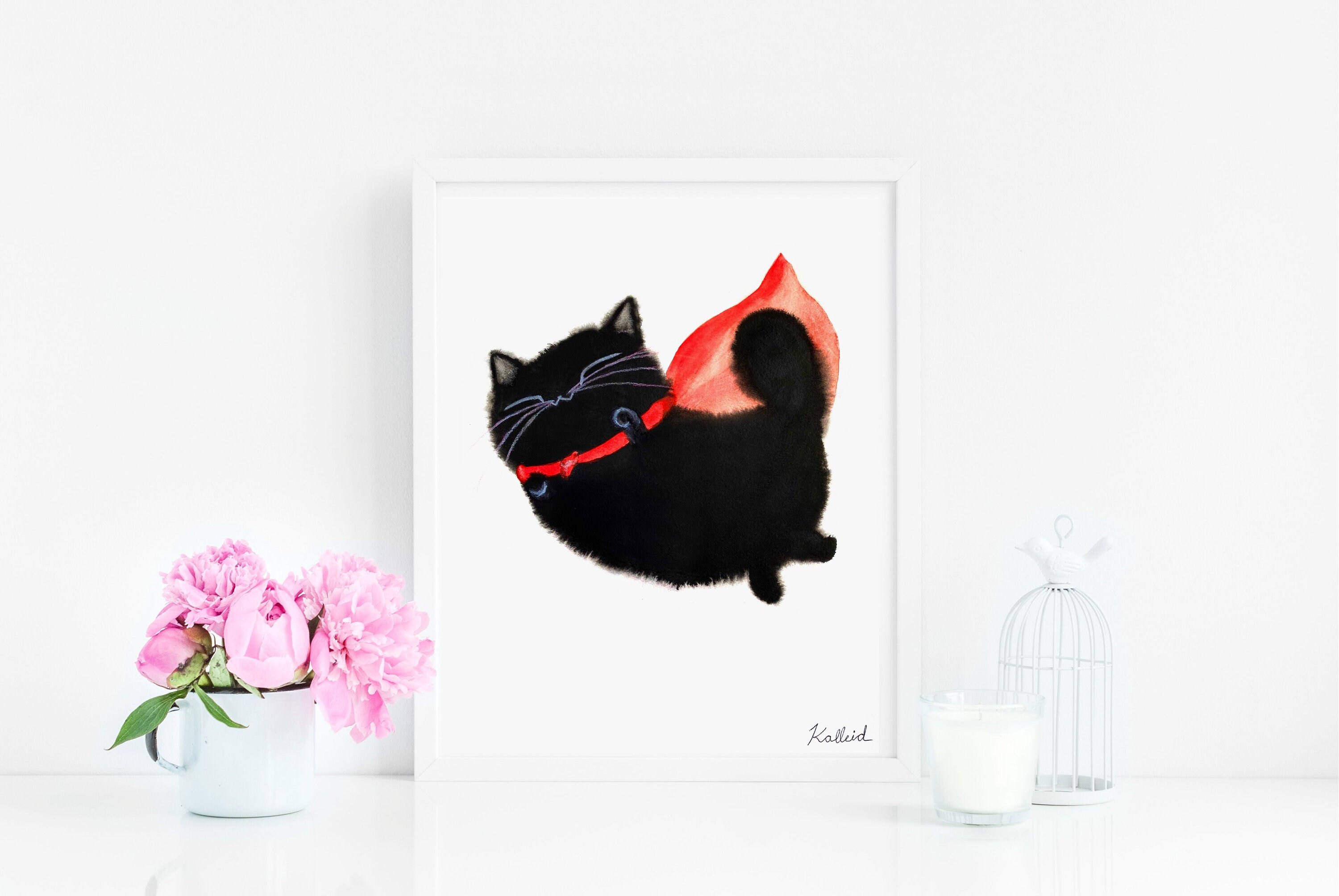 Super Cat Art Print INSTANT DOWNLOAD Art Printable Cat Lover - Etsy