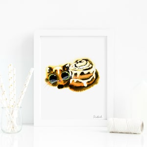 Cinnamon Roll Cat Art Print INSTANT DOWNLOAD Art Printable - Etsy