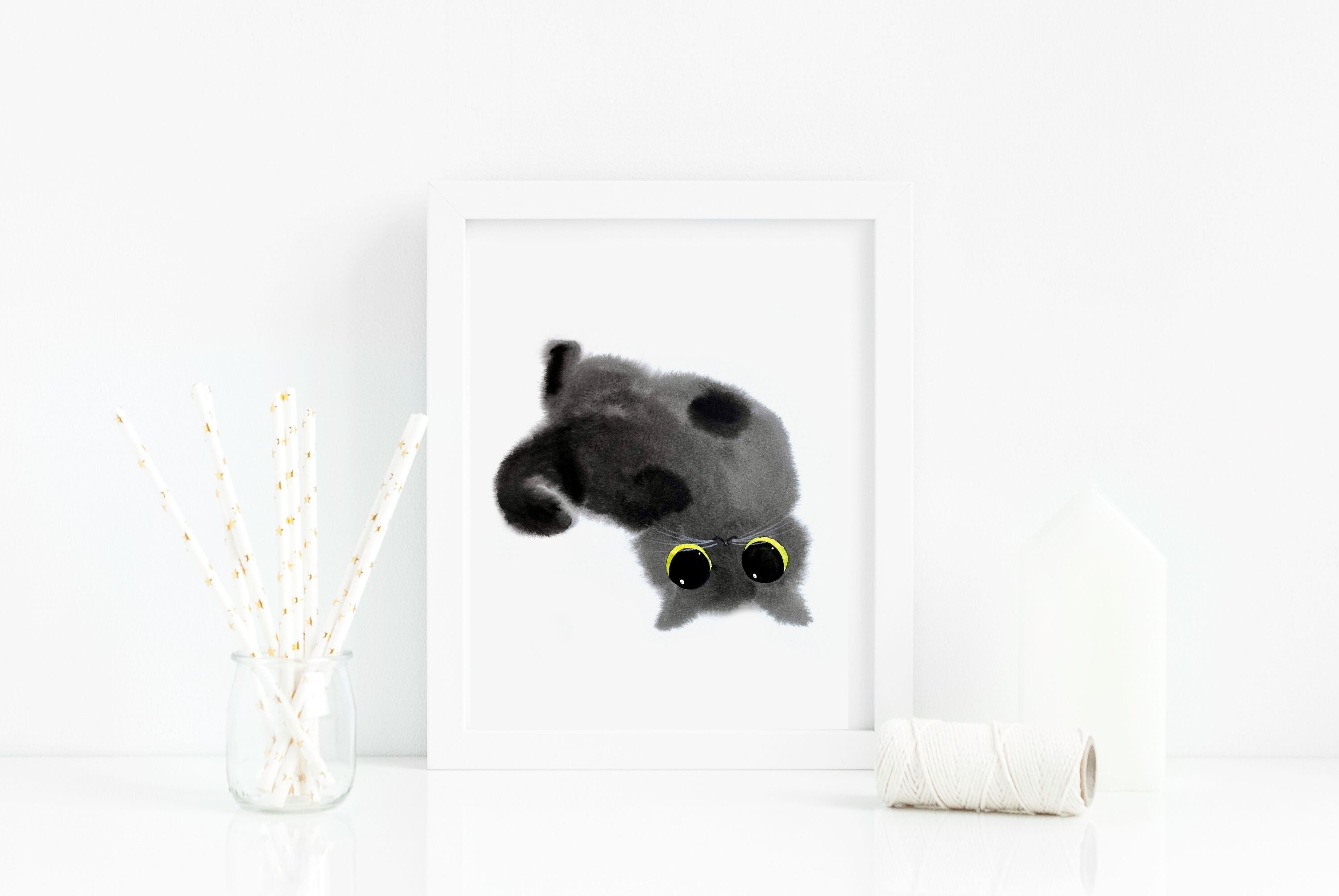 Cat Rolling Over Art Print Instant Download Art Printable - Etsy