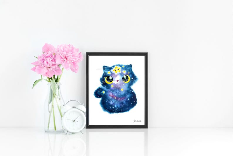 Twinkle Twinkle Little Star Lullaby Cat, INSTANT DOWNLOAD Art Printable ...
