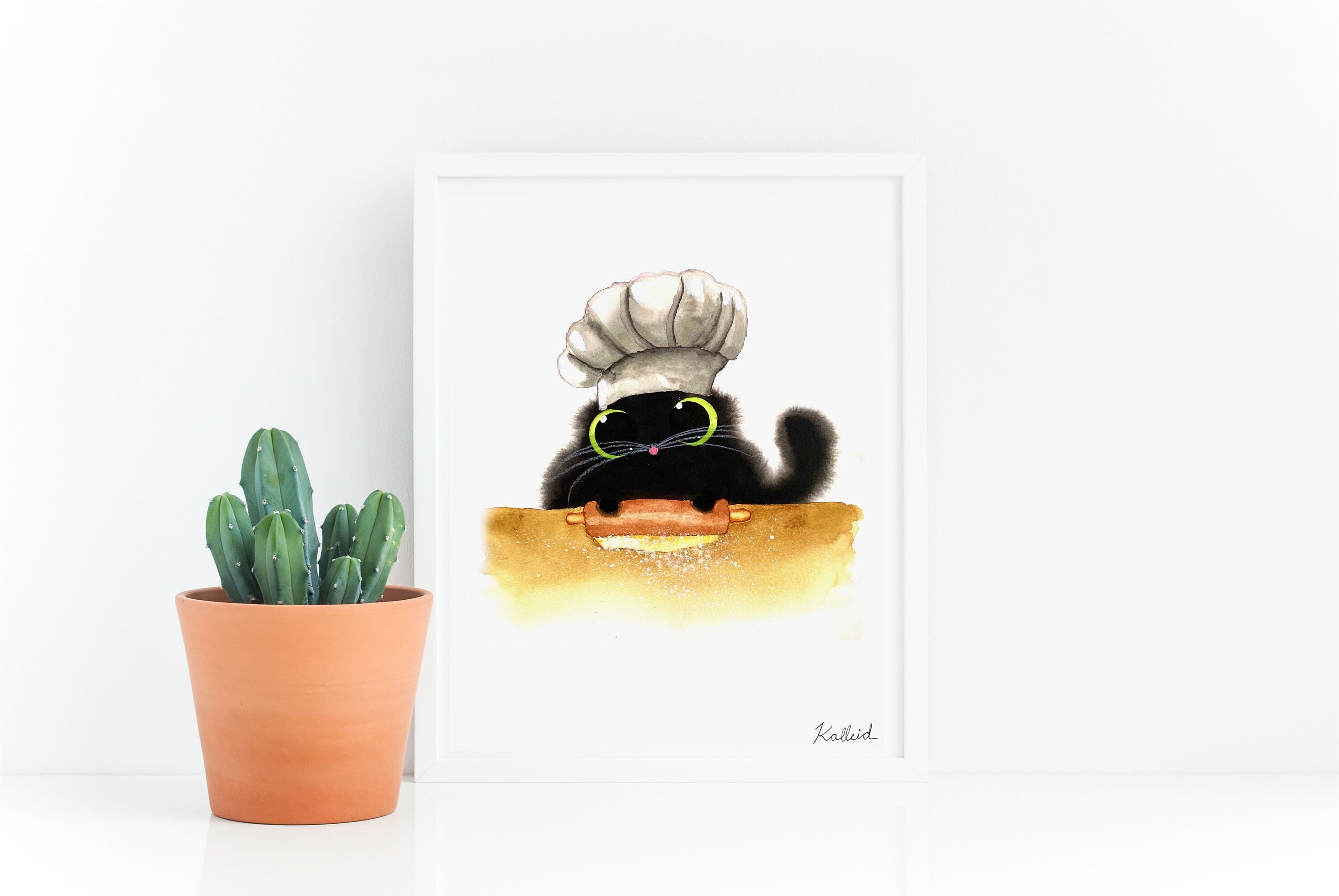 Chef Cat Art Print INSTANT DOWNLOAD Art Printable Cat Lover - Etsy