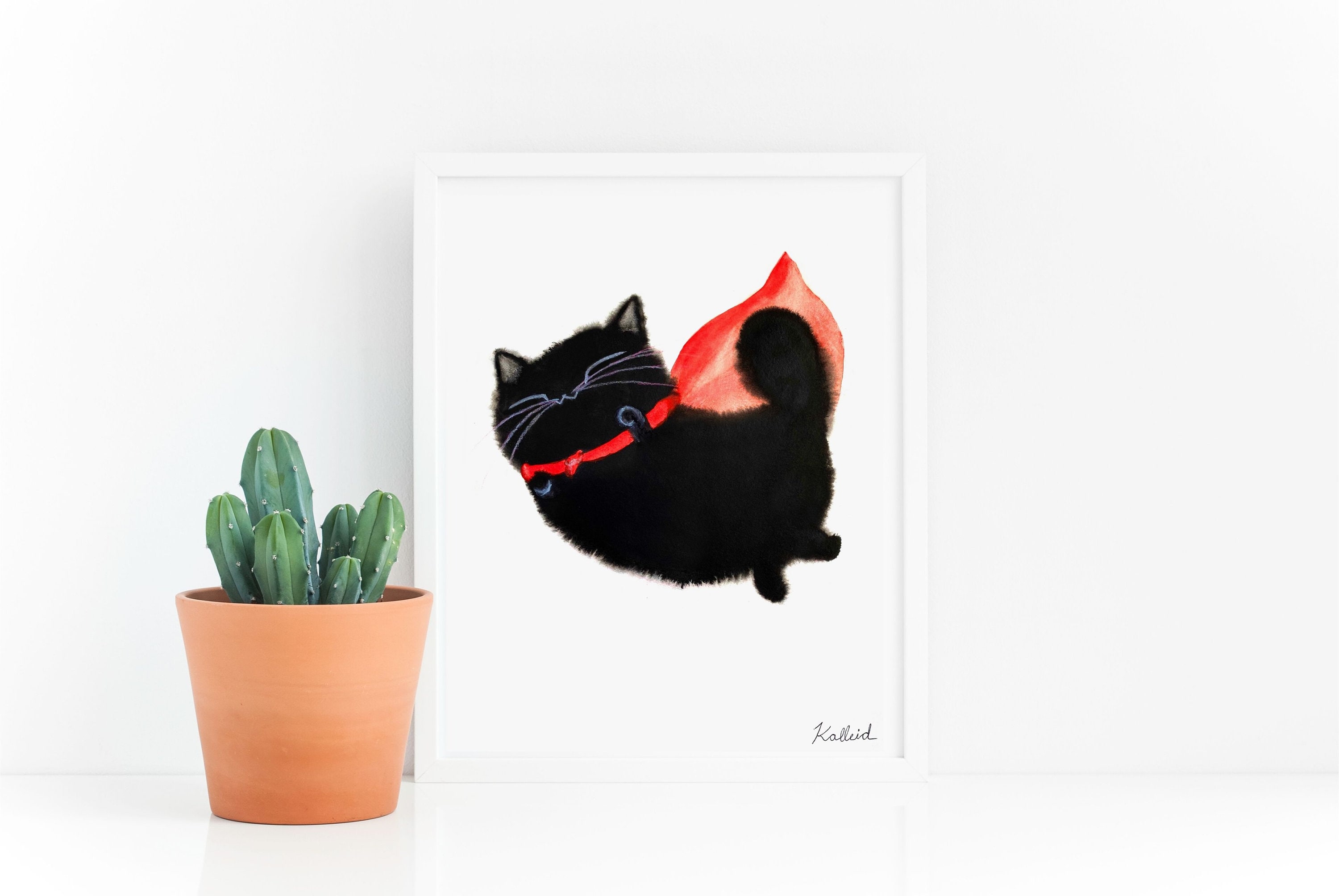 Super Cat Art Print INSTANT DOWNLOAD Art Printable Cat Lover - Etsy
