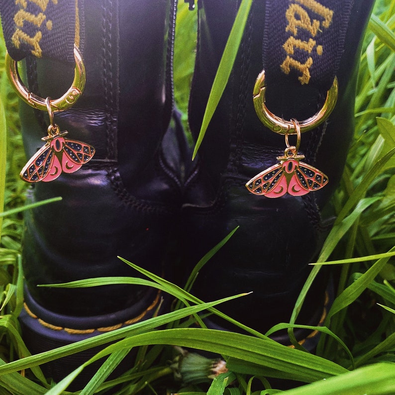 Pink Moth X2pcs Combat Boots Decorative Charms Doc Marten Fancy ...