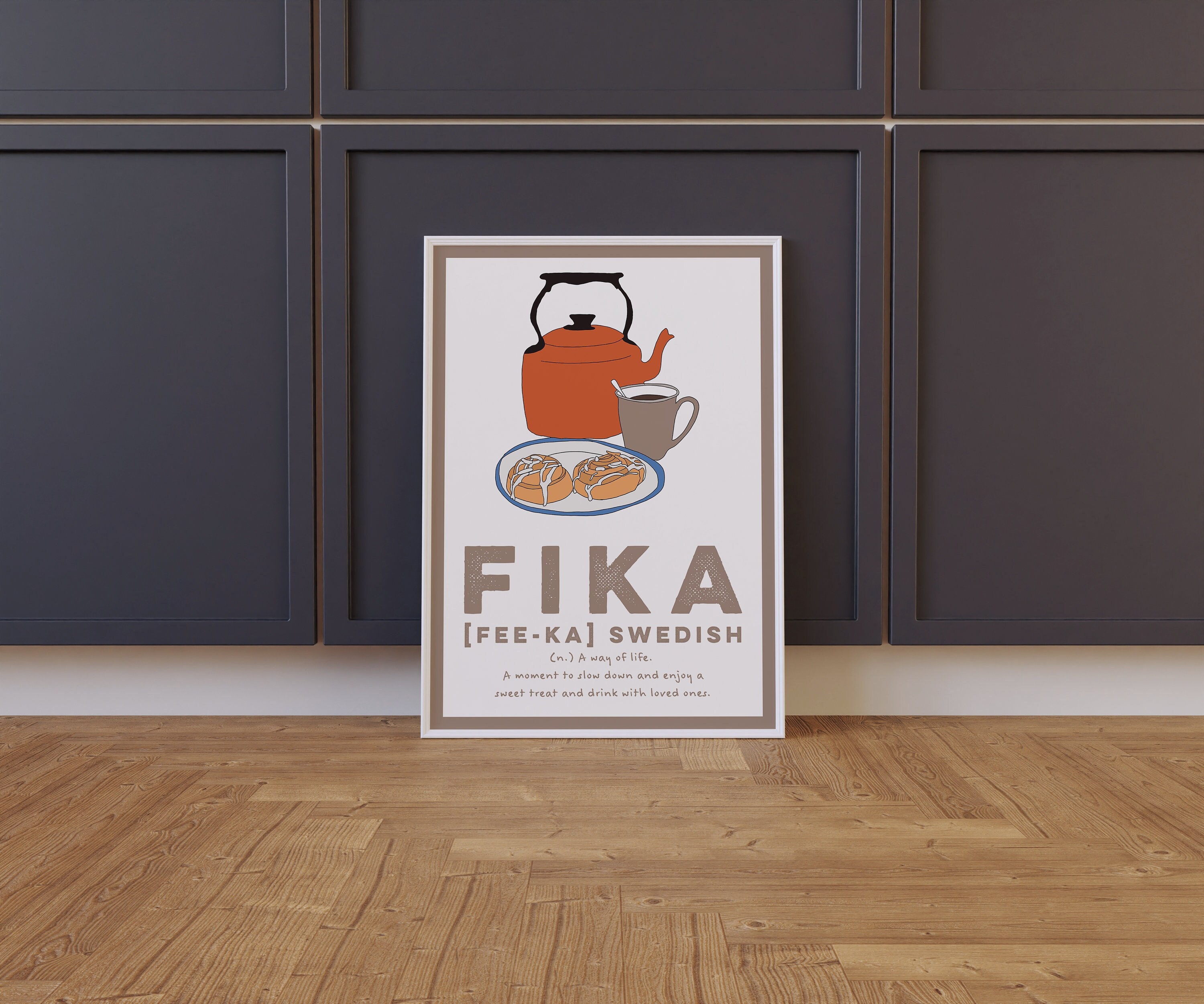 Fika Illustration / Coffee and Cake Illustration / Food Art / - Etsy