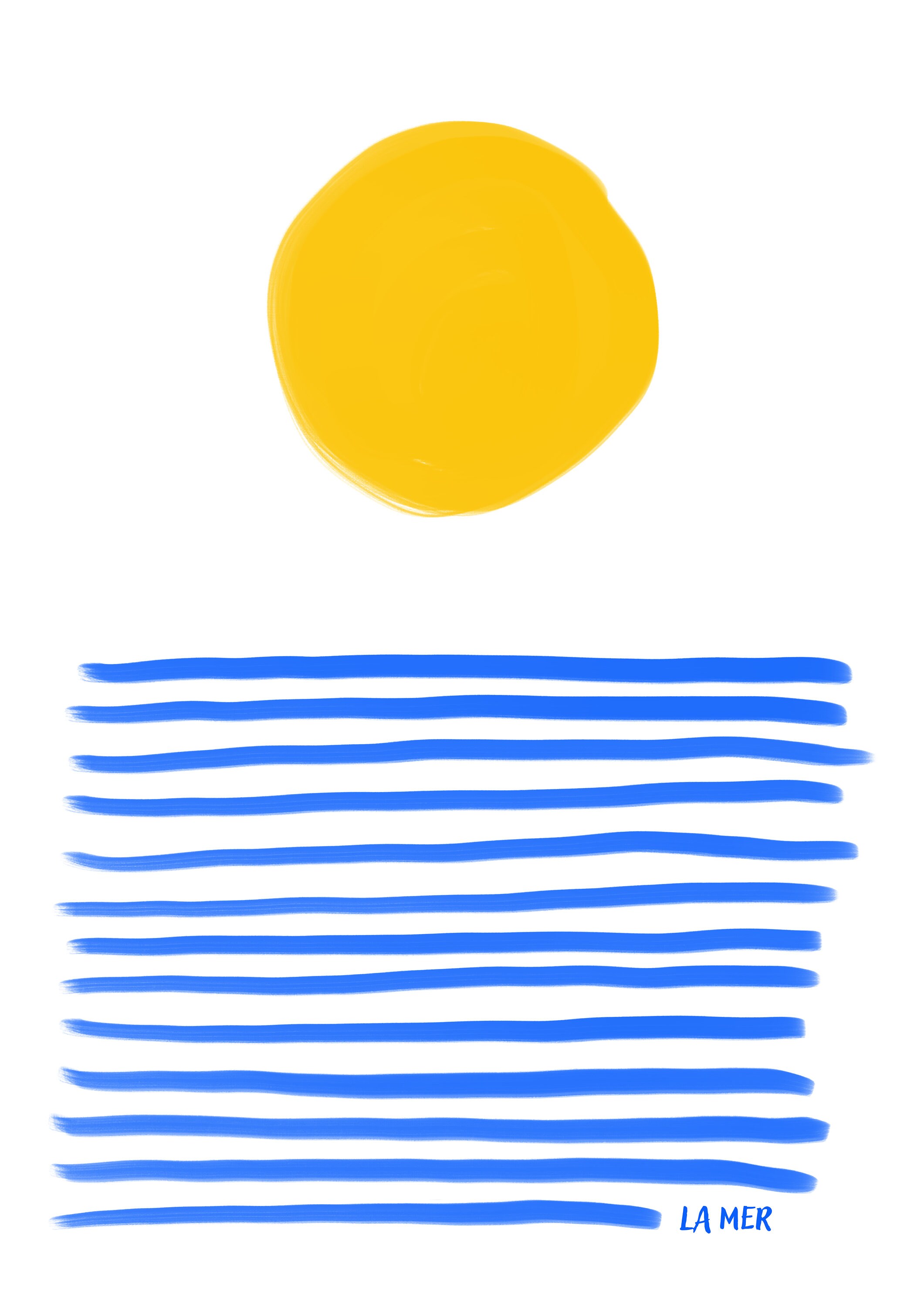 La Mer Art Print: Abstract Sea, Sun Poster - Etsy