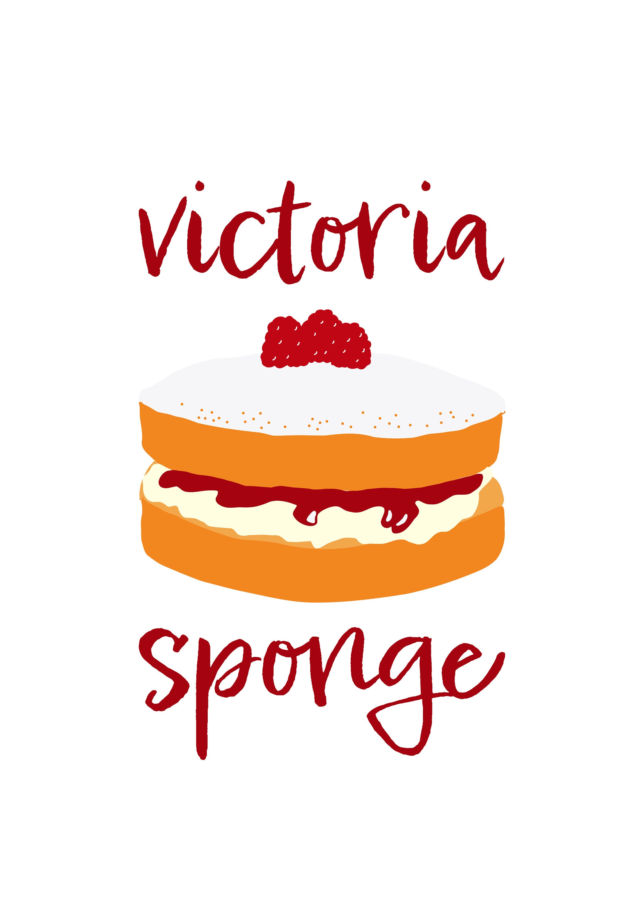 Victoria Sponge Cake / Cake Illustration / Food Art / Food Illustration ...