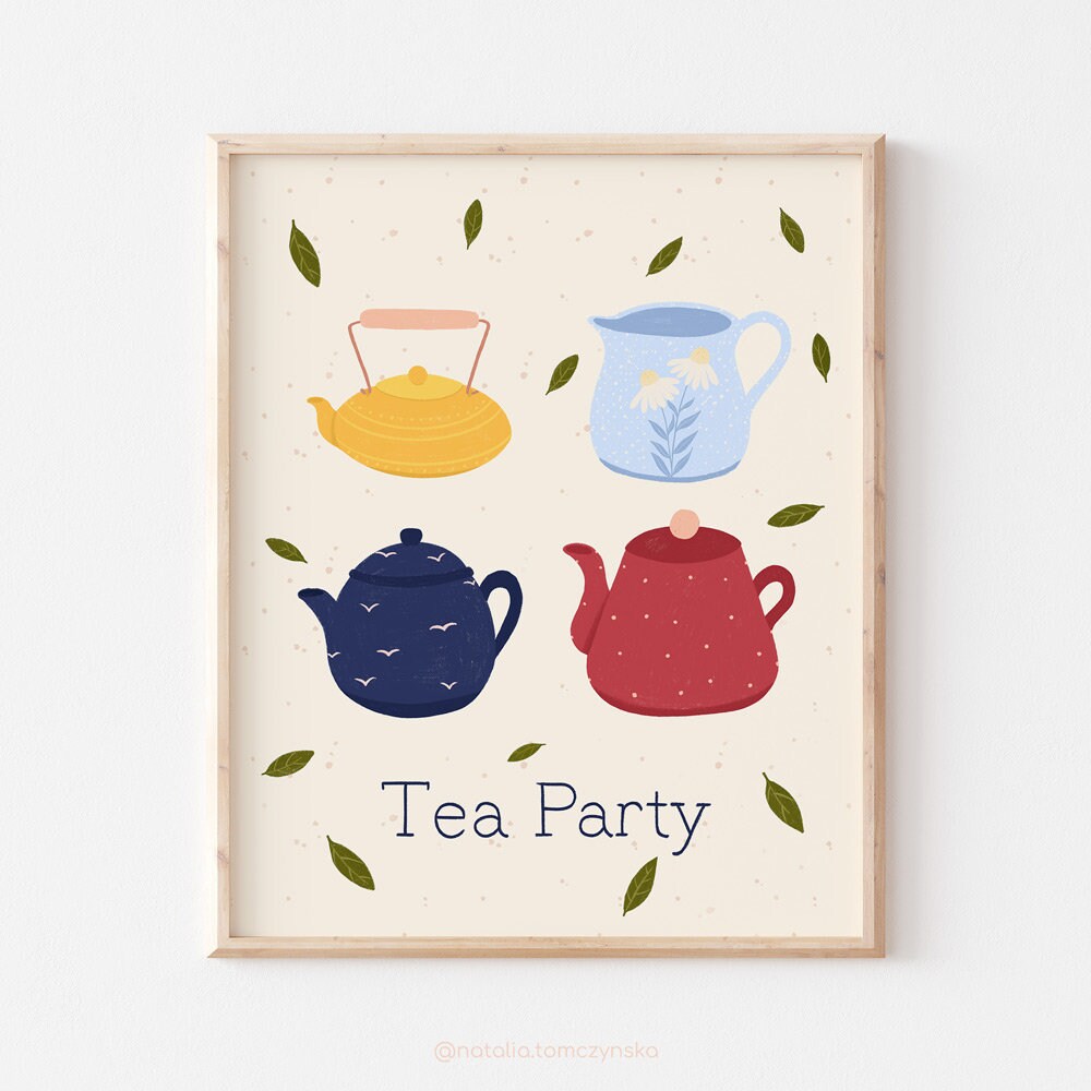 Tea Party Poster, Tea Lover Art Print, Kitchen Art - Etsy