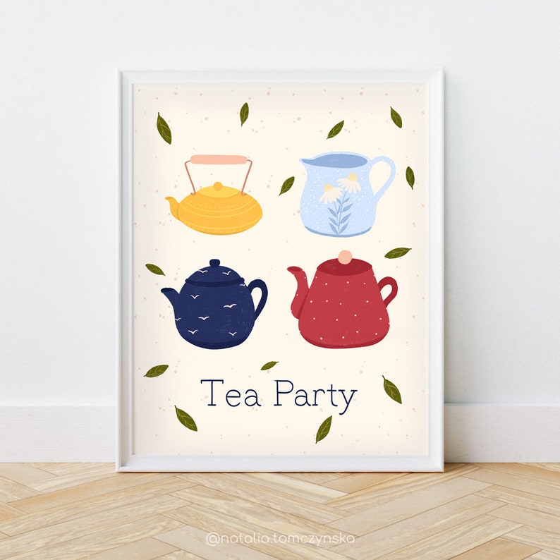 Tea Party Poster, Tea Lover Art Print, Kitchen Art - Etsy