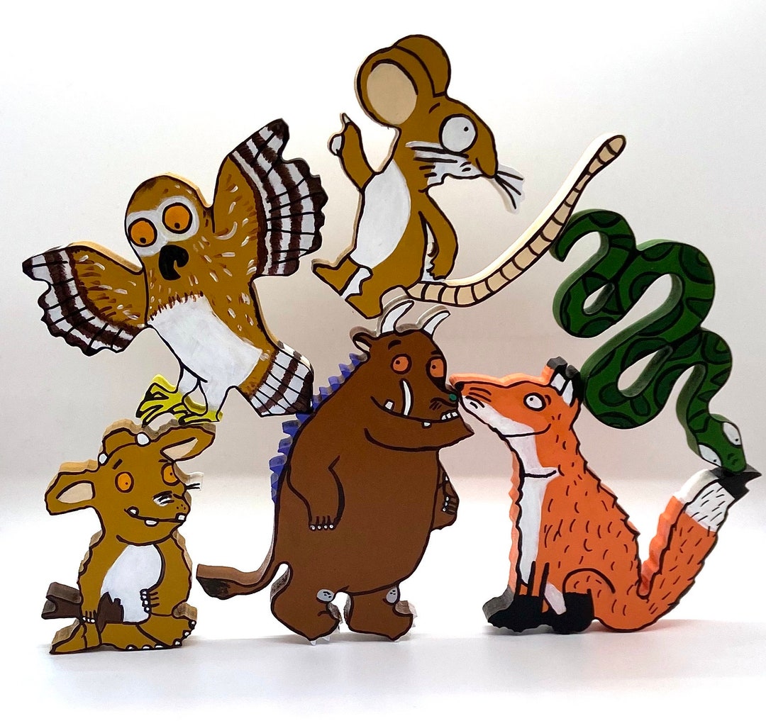 The Gruffalo Wooden Toy Set Hand-painted Story Characters Story Sacks ...