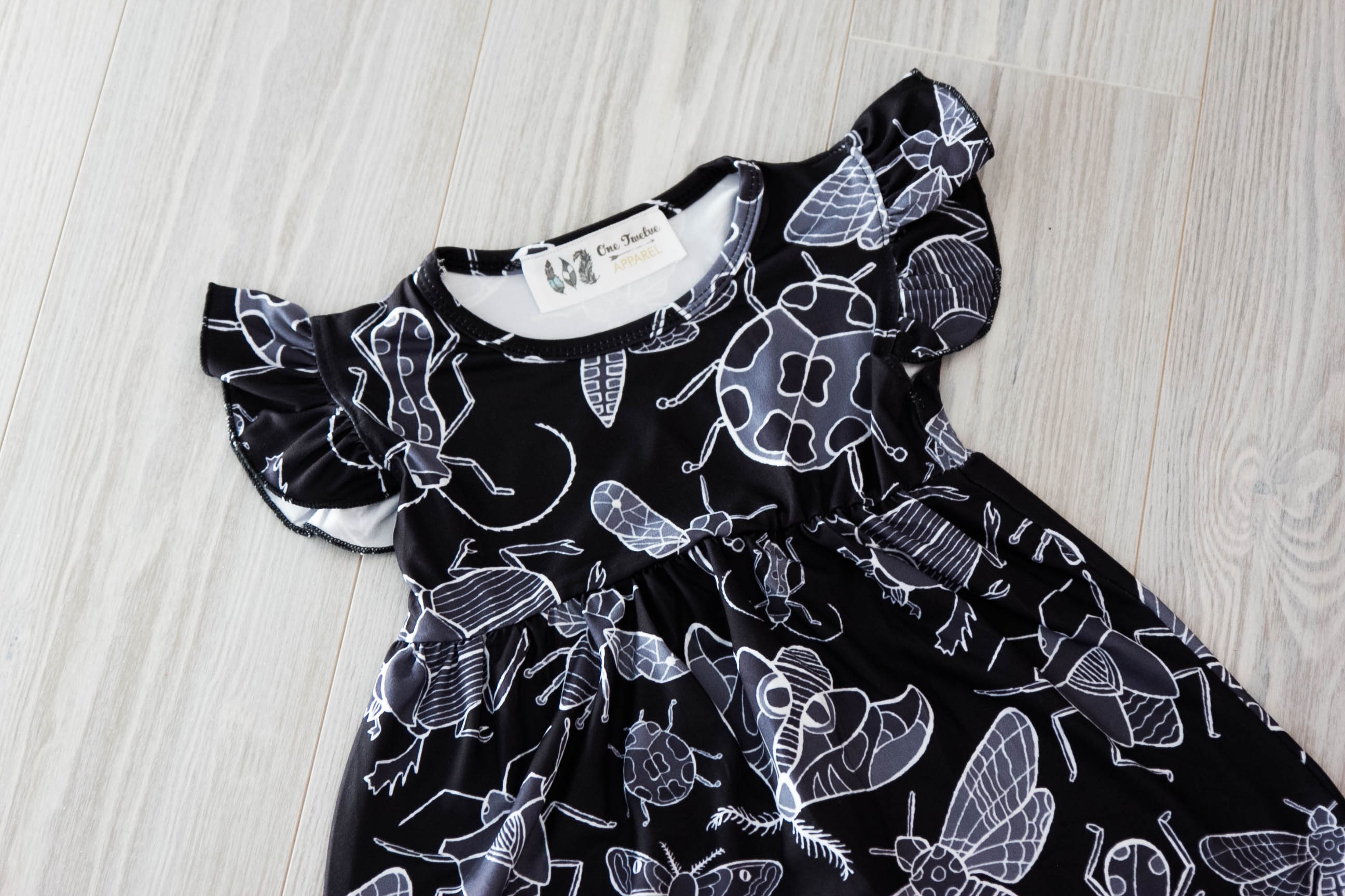 Black and White Bug Flutter Dress | Etsy