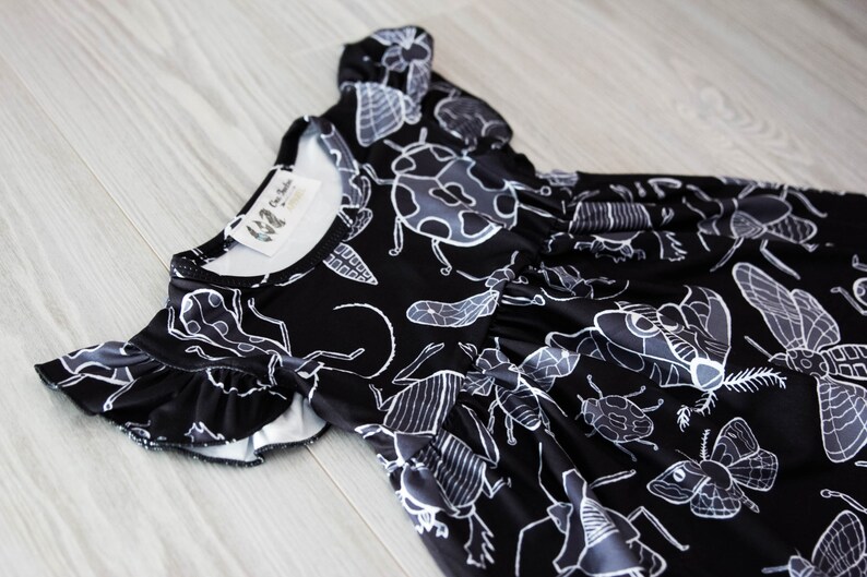 Black and White Bug Flutter Dress | Etsy