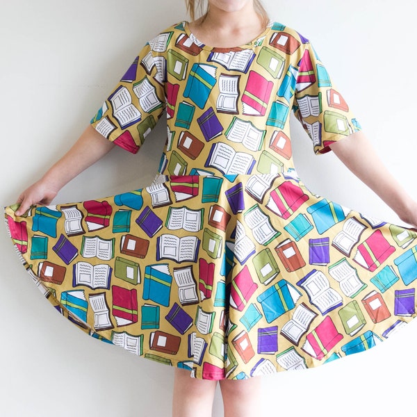 Book Print Dress - Etsy
