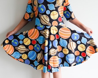 Solar System Exploration Navy Girls Play Dress Handmade by - Etsy