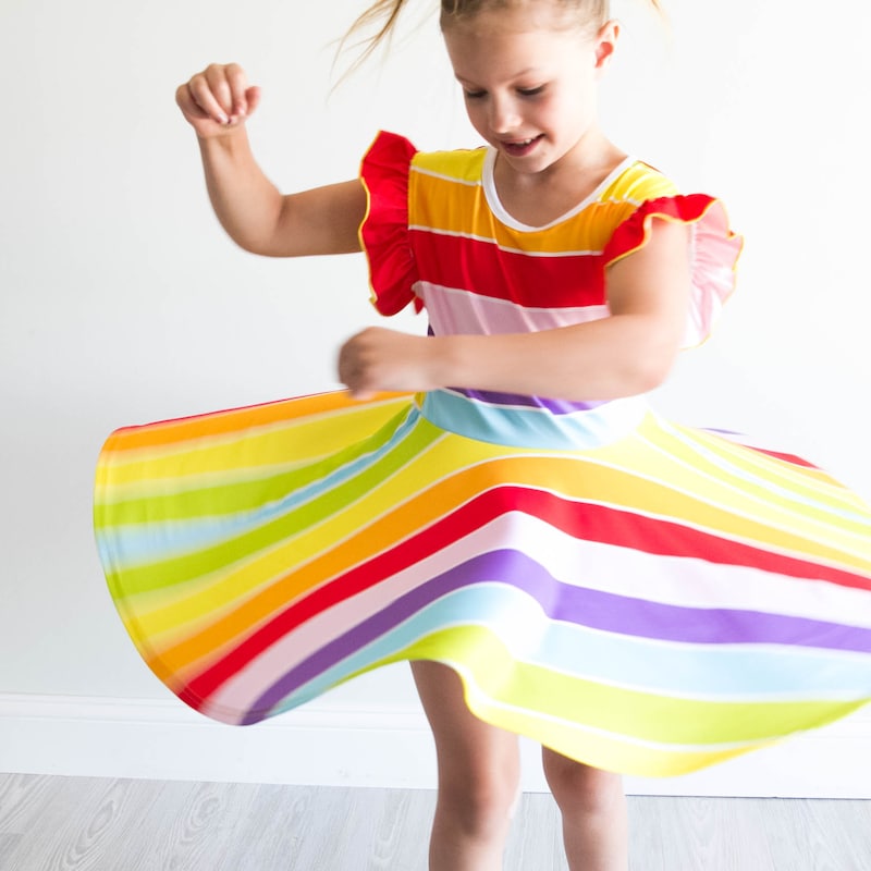 Rainbow Stripe Dress - Etsy