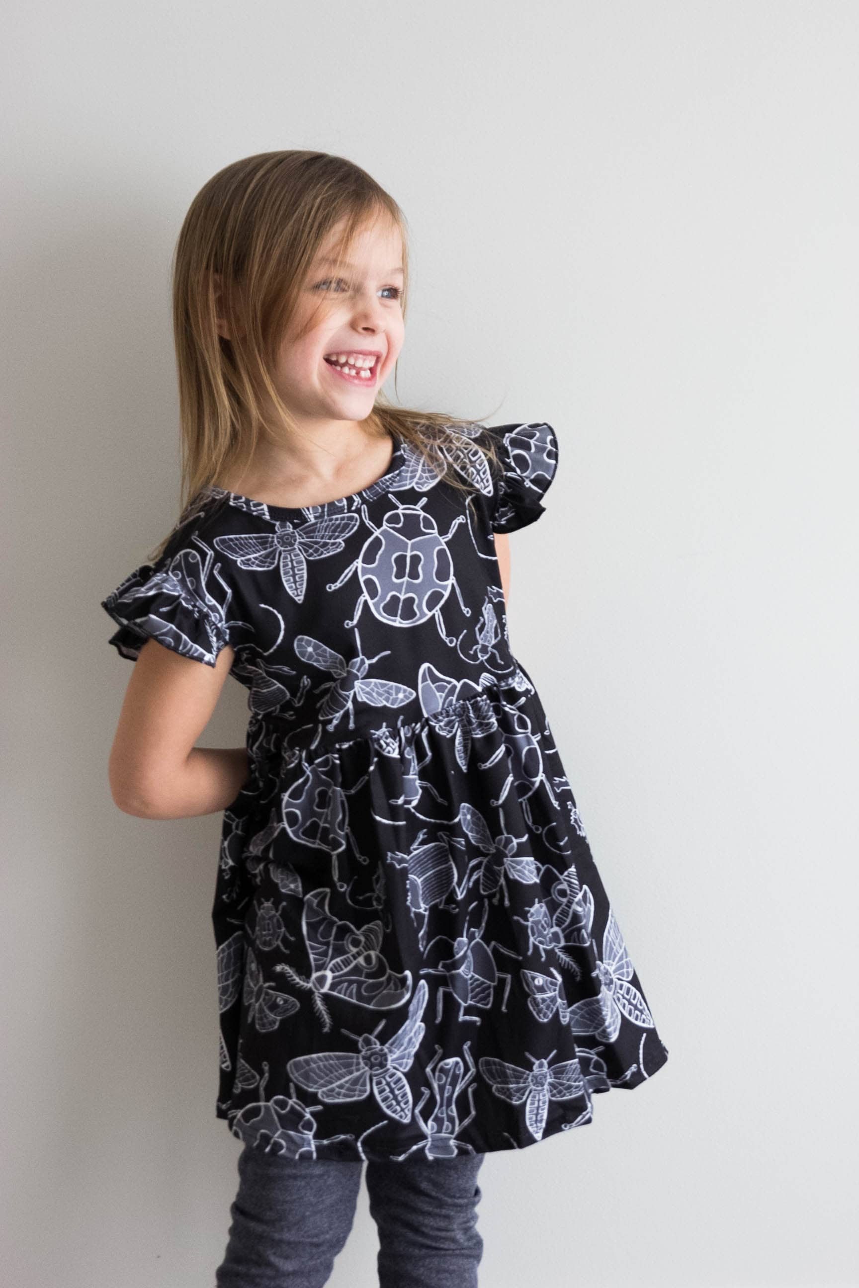 Black and White Bug Flutter Dress | Etsy
