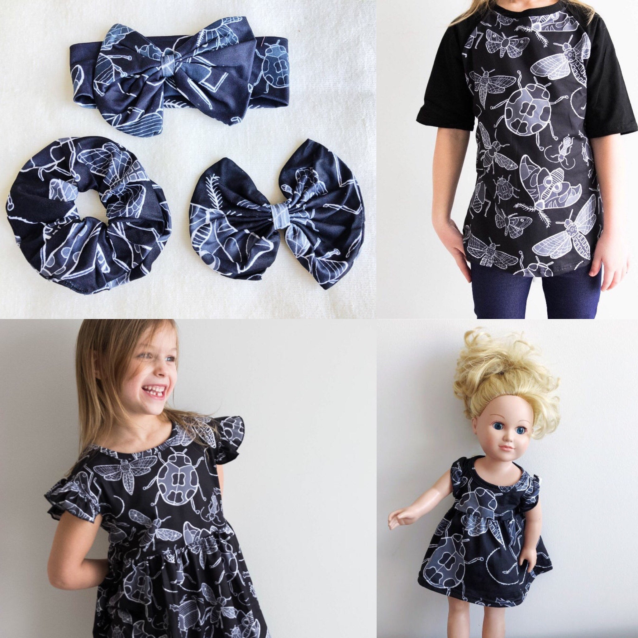 Black and White Bug Flutter Dress | Etsy