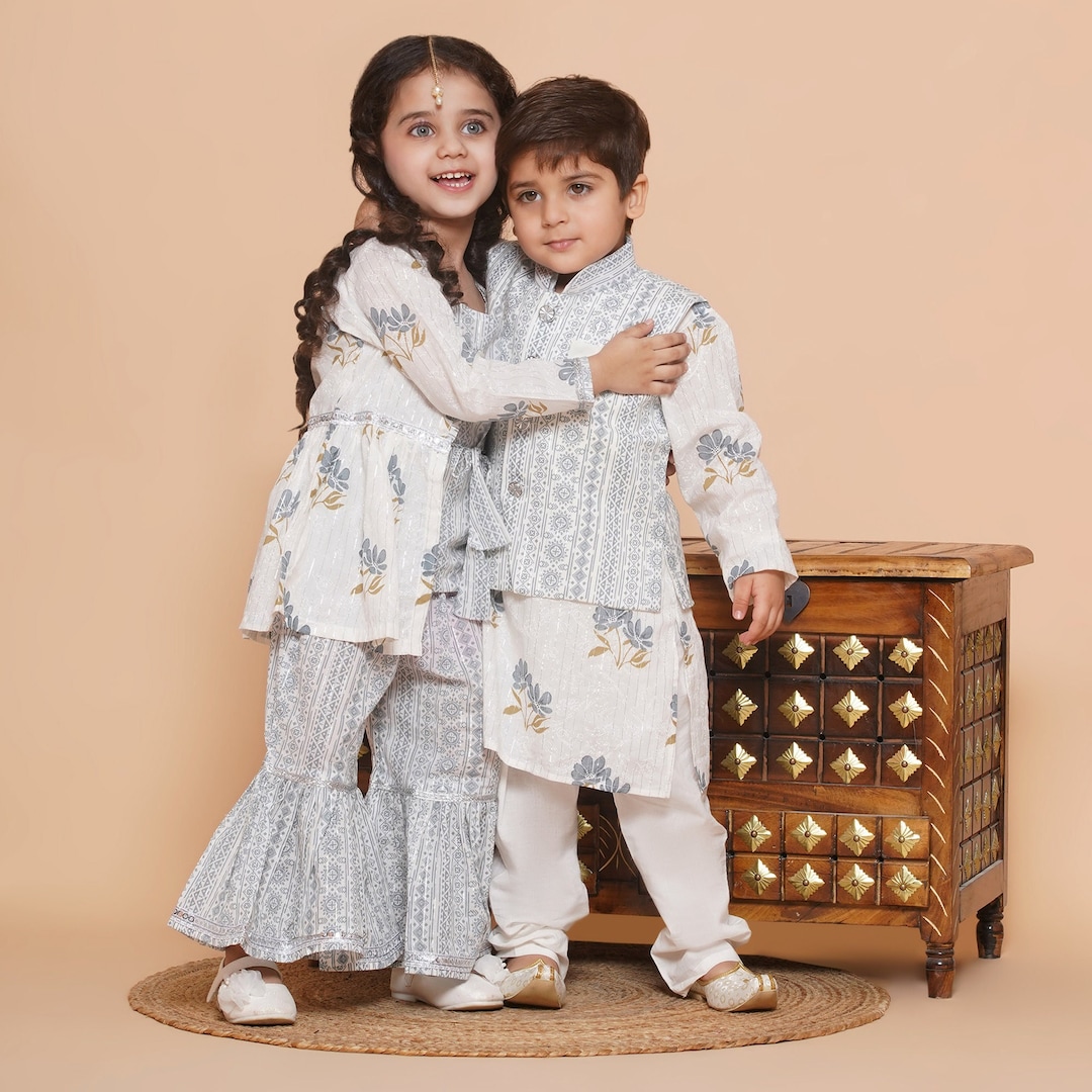 Twinning Set, Blue Brother & Sister Matching Outfit, Sibling Outfit ...