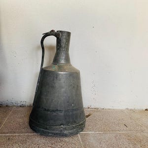 Antique Hammered Copper Vessel, Copper Pitcher, Rustic Farmhouse Dining ...