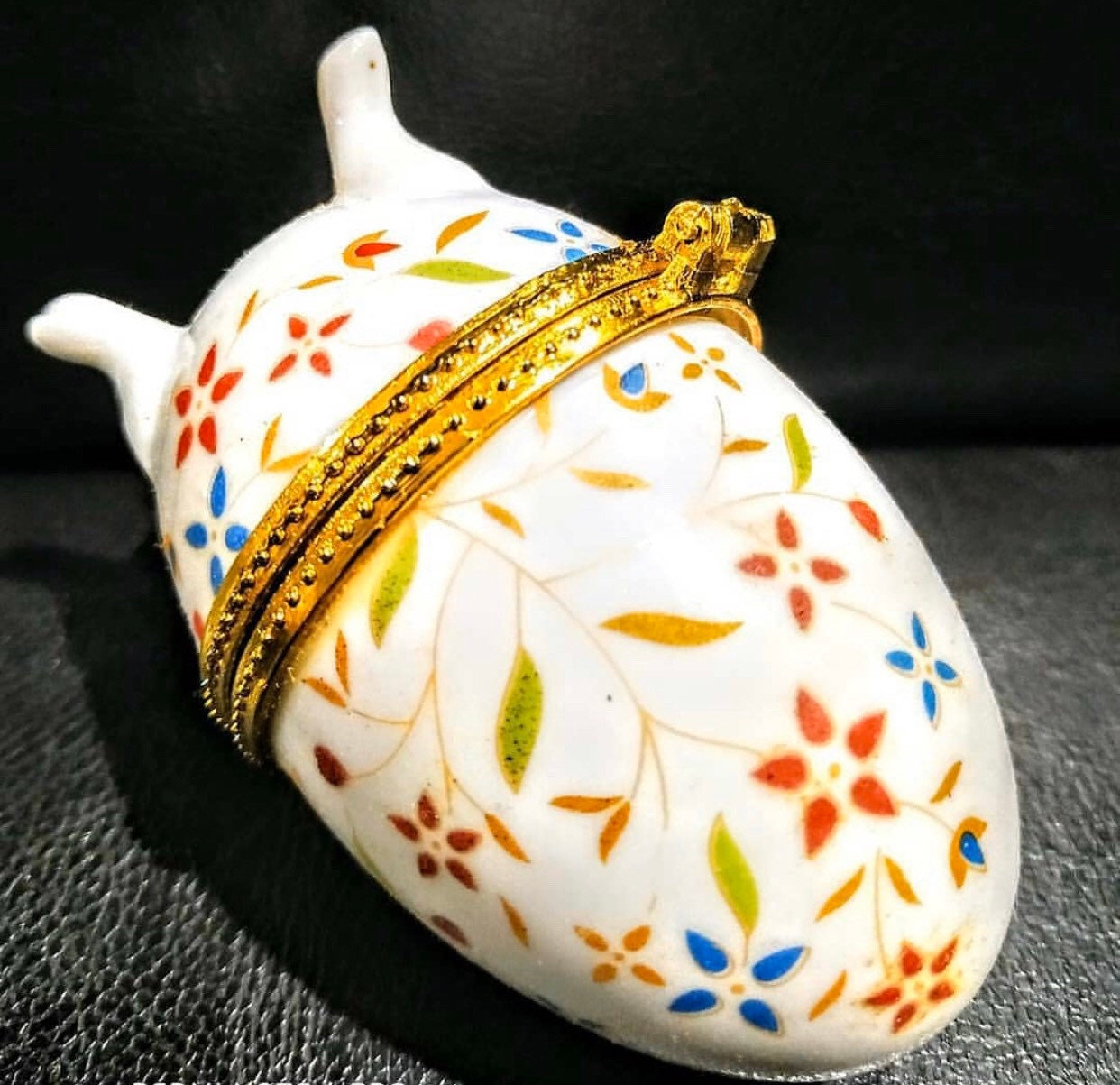 Set of Two Vintage Porcelain Easter Egg Jewelry Box / Trinket Box ...