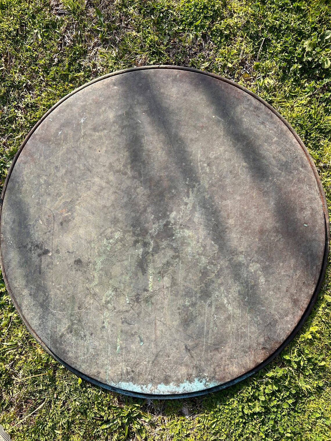 Antique Primitive Hand Etched Very Large Copper Plate, Rustic ...