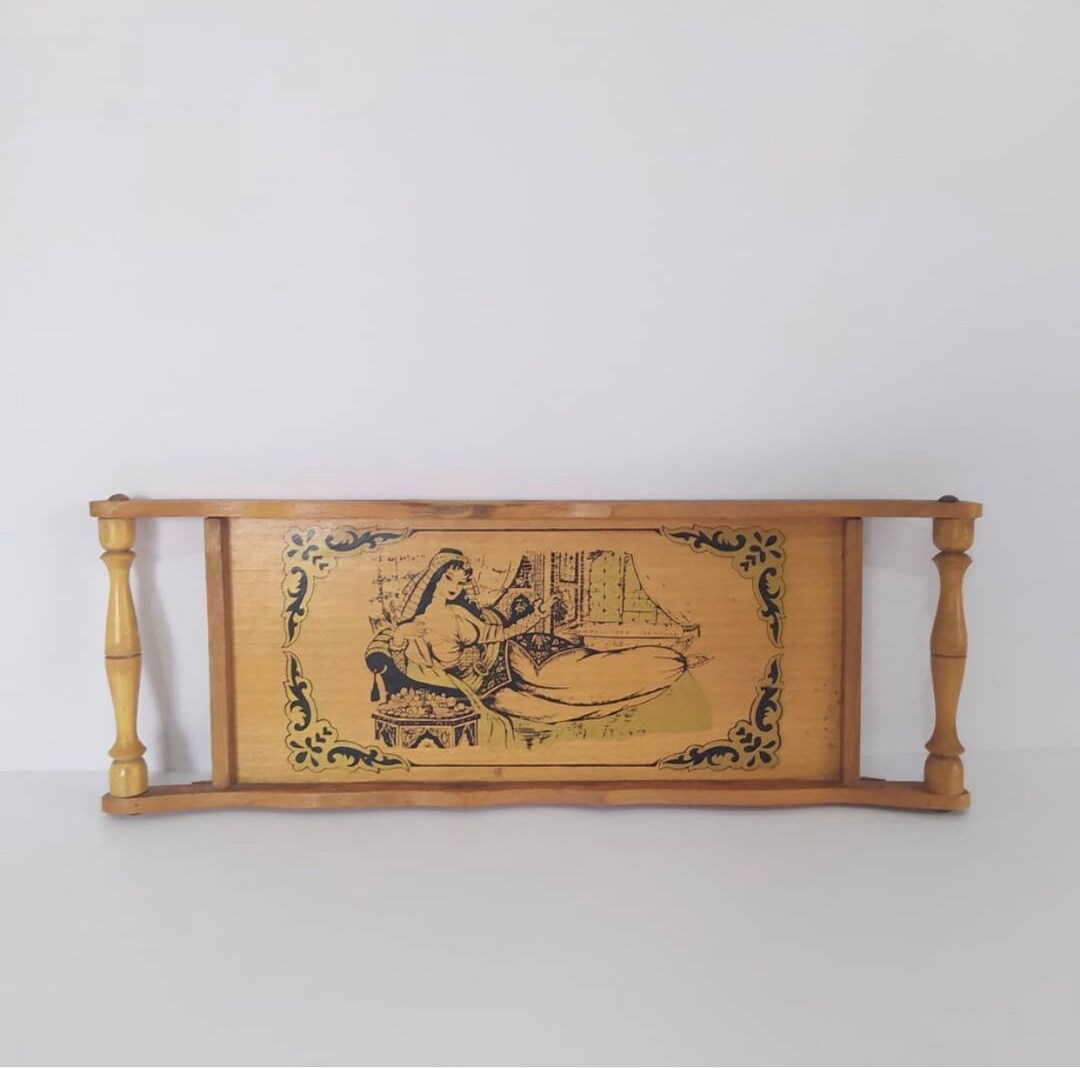1970s Vintage Decorative Tray / Rustic Home Decor / Wooden Decorative ...