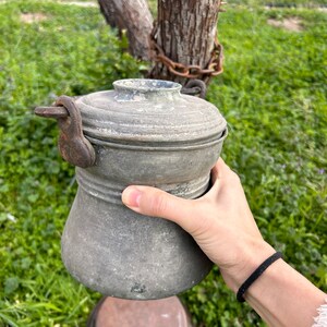 Antique Primitive Copper Pot With Lid, Rustic Countryside Decor ...