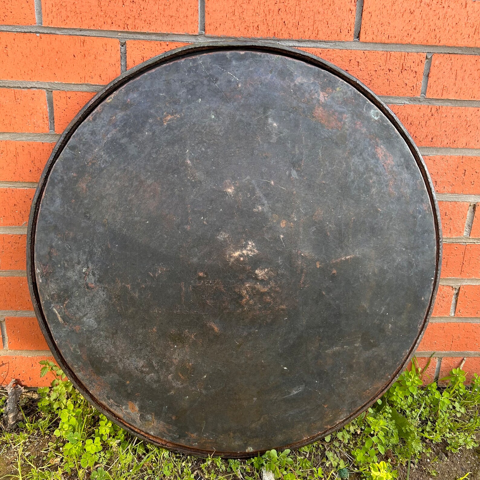 Antique Primitive Hand Etched Very Large Copper Plate, Rustic ...