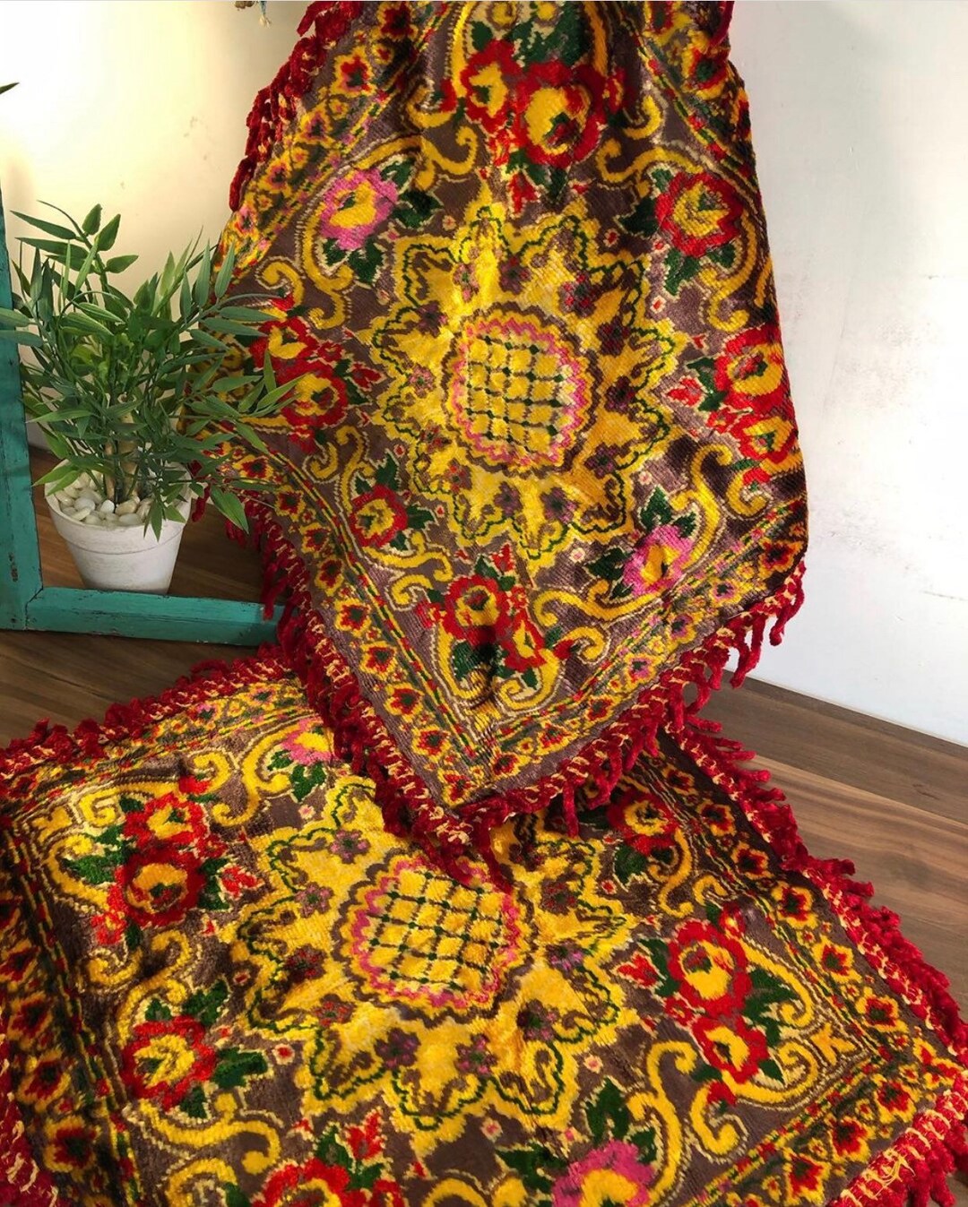 1970s Vintage Velvet Decorative Pillow Covers / Boho Decor / Home Decor ...