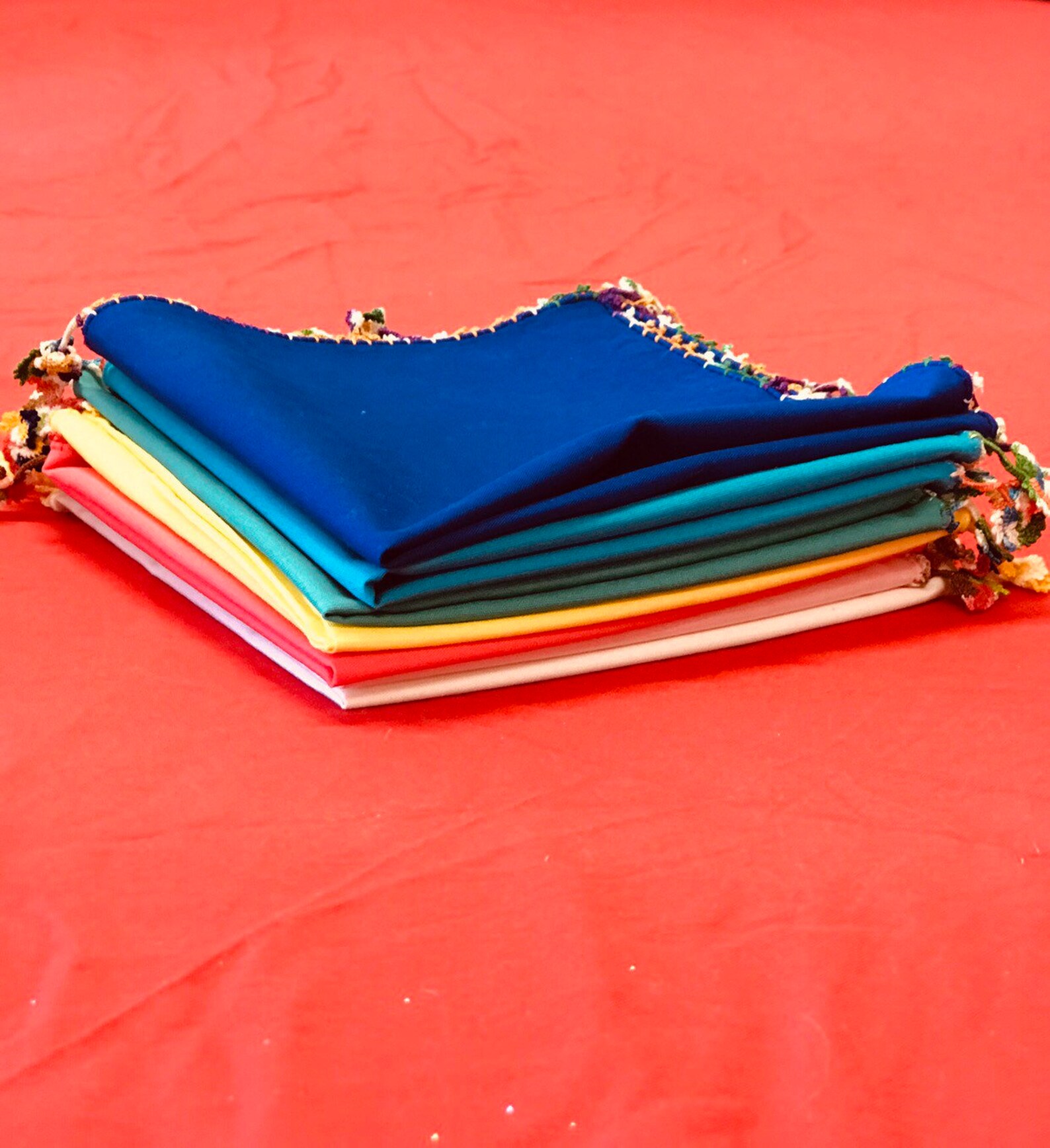 Vintage Cloth Napkins / 1960s Napkins / Colorful Cotton Napkins / Home ...