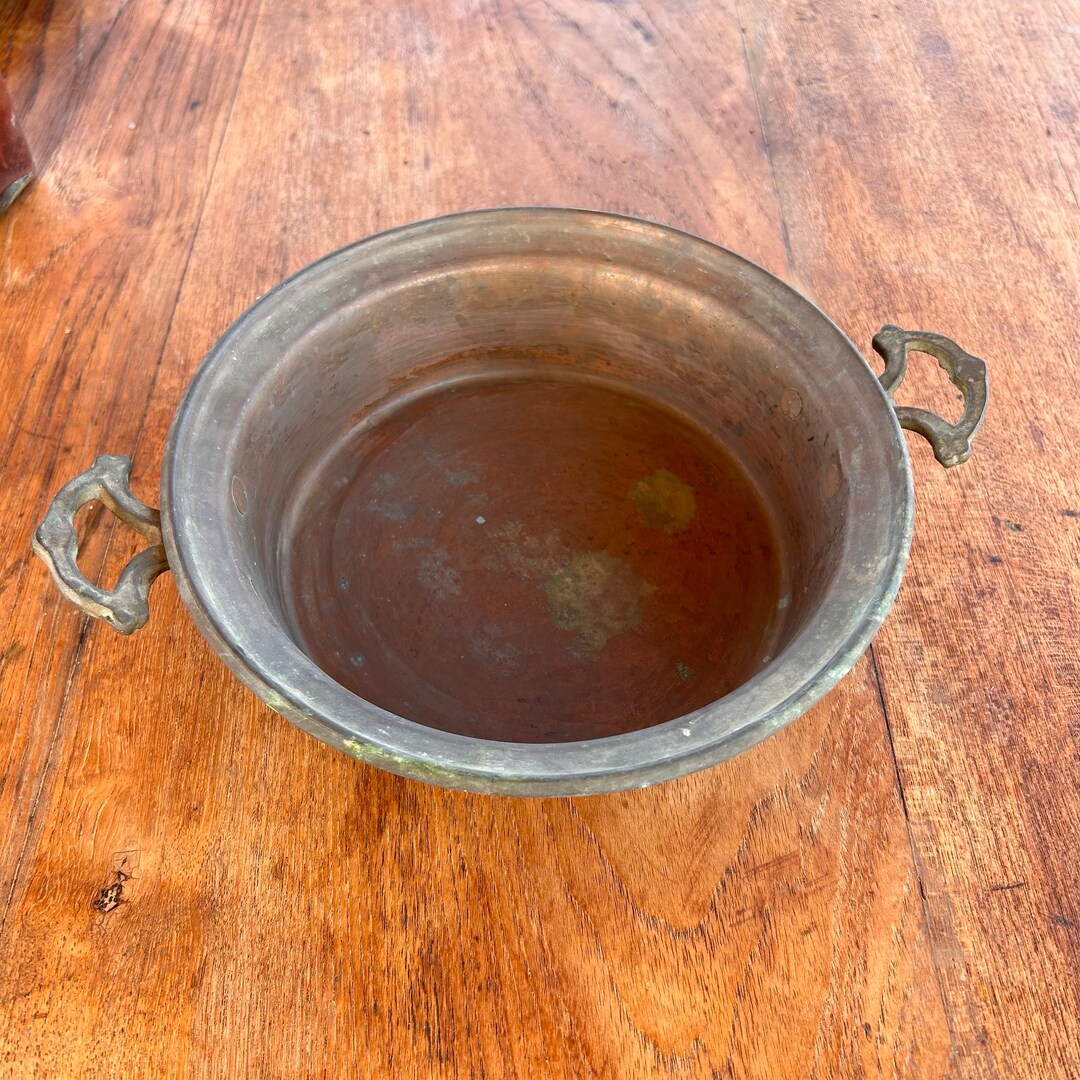 Antique Primitive Copper Pan, Rustic Countryside Decor, Vintage Aegean ...