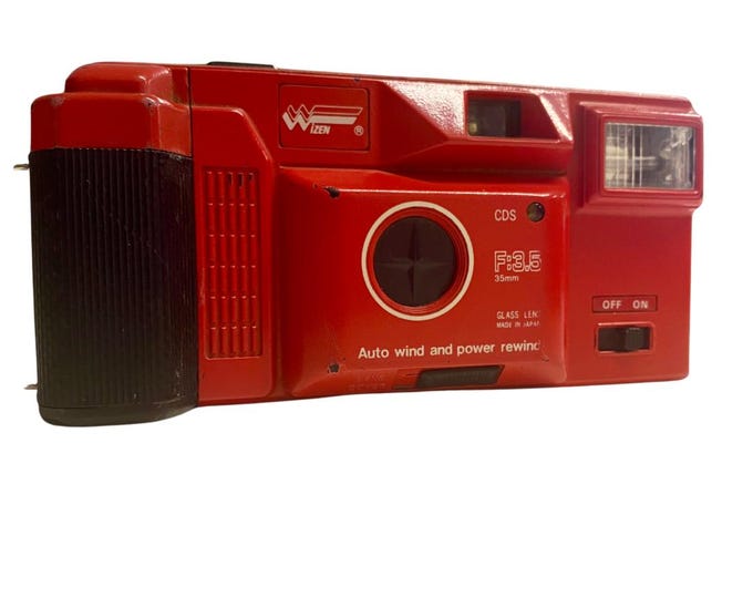 Vintage Wizen AW 818 35mm Point and Shoot Film Camera in Red, Vintage ...