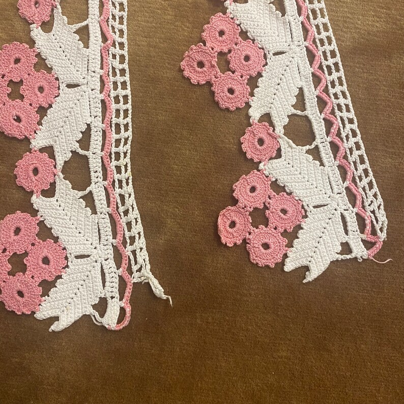 Vintage Crochet Lace Curtain Trims / Lace Curtain Edges / Shabby Chic ...