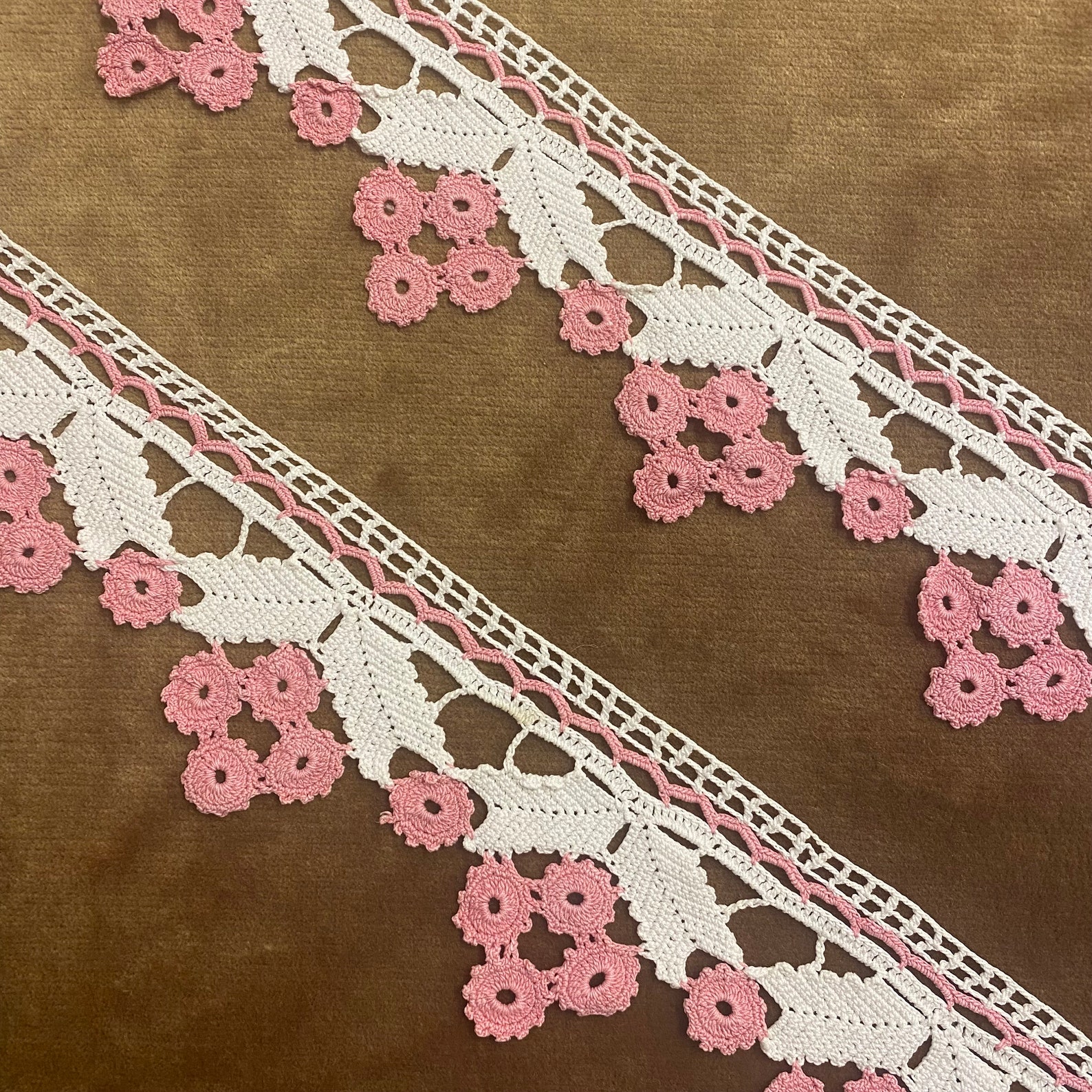 Vintage Crochet Lace Curtain Trims / Lace Curtain Edges / Shabby Chic ...