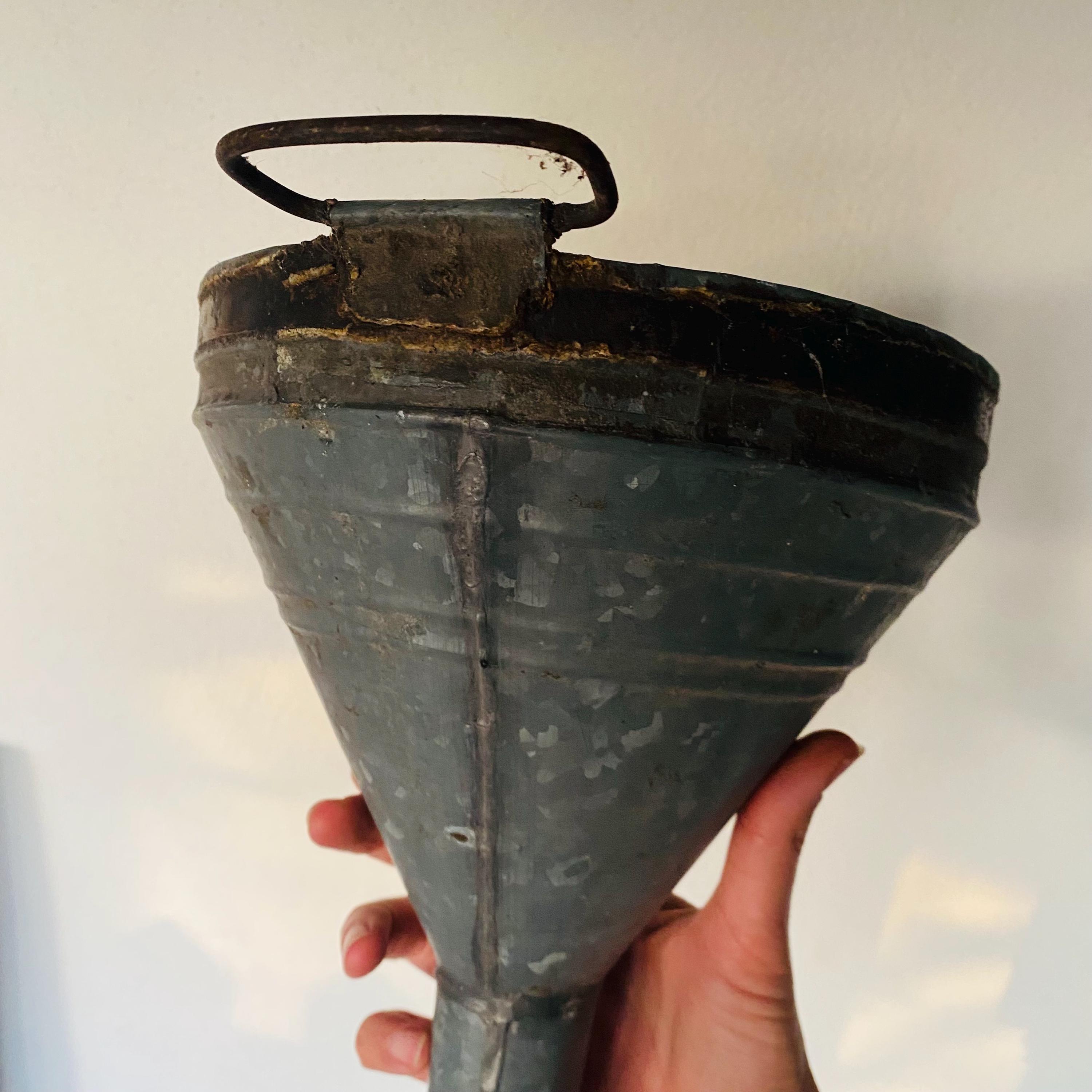 Vintage Large Funnel, Old Metal Funnel, Chunky Antique Funnel, Vintage ...