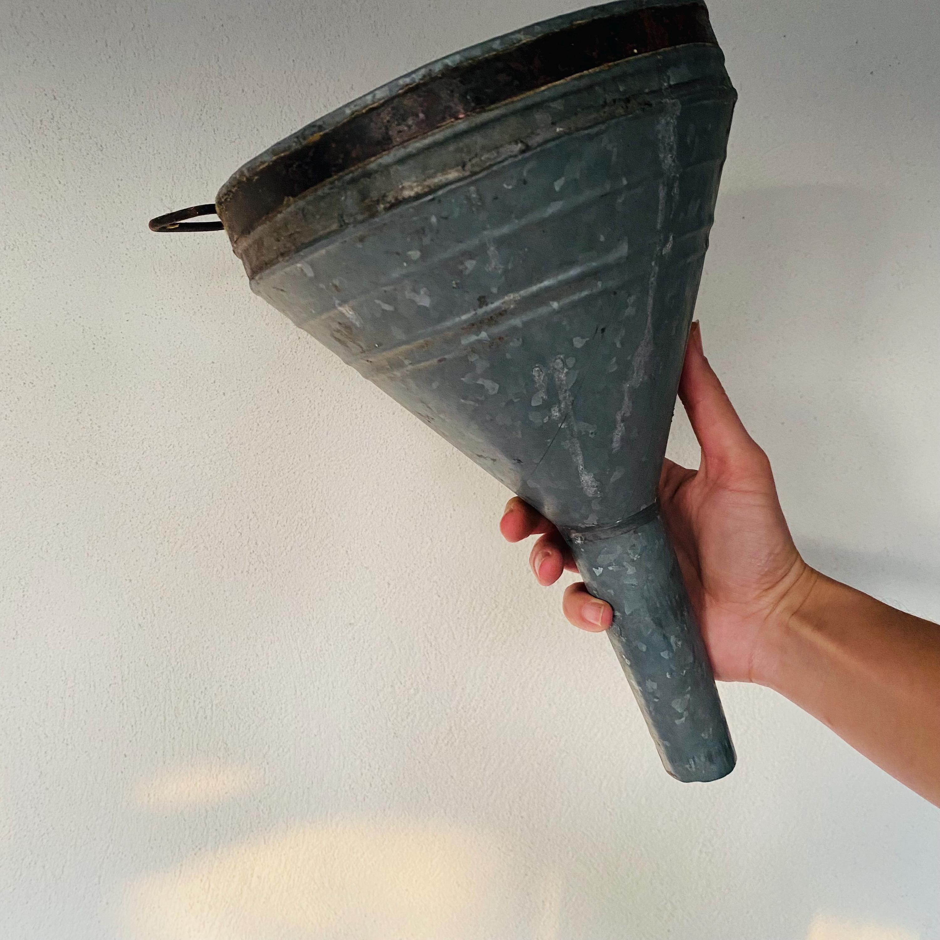 Vintage Large Funnel, Old Metal Funnel, Chunky Antique Funnel, Vintage ...