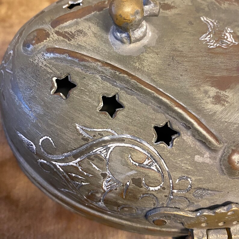 Early 1900s Antique Embossed Turkish Copper Round Globe Container ...