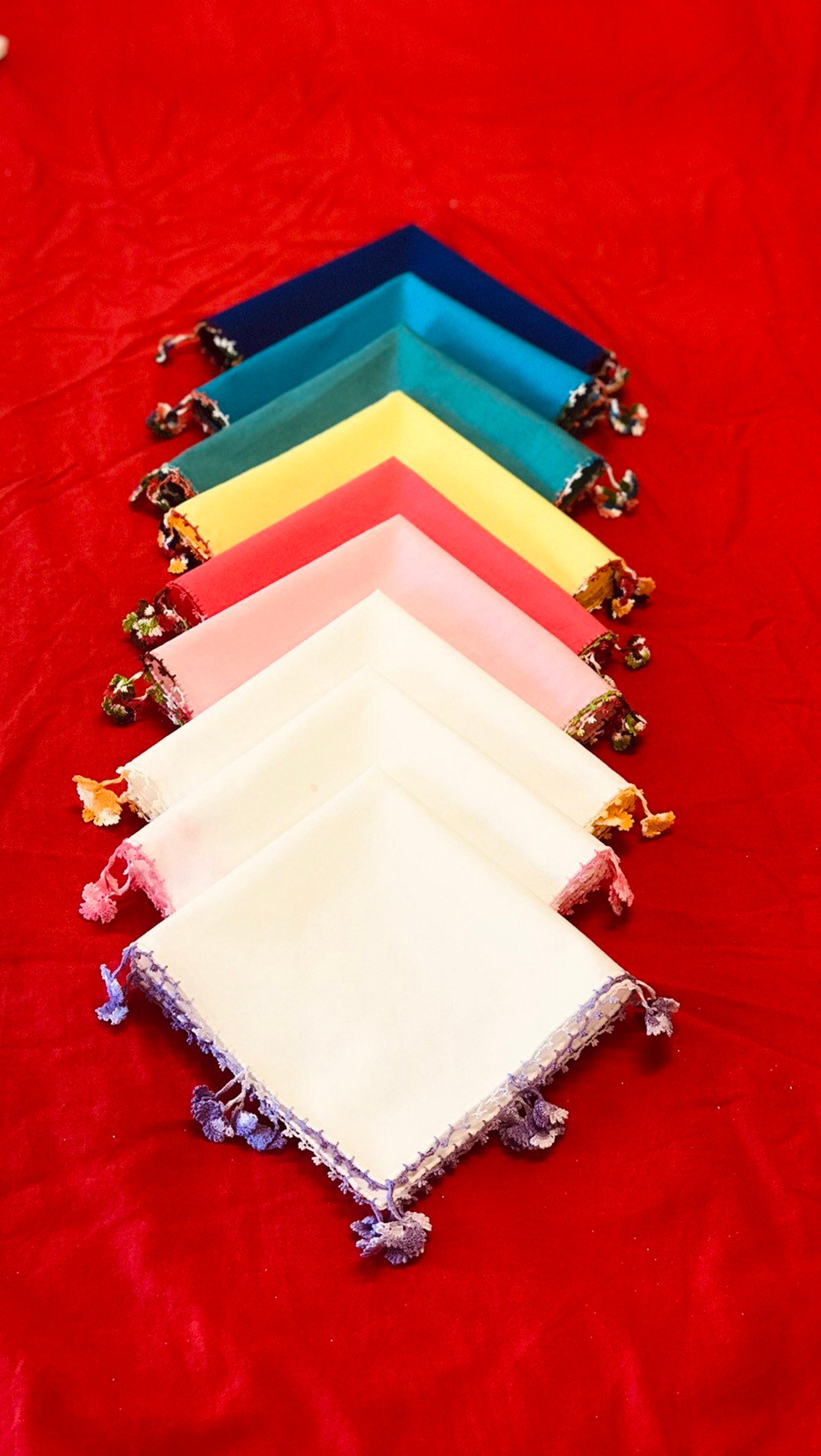 Vintage Cloth Napkins / 1960s Napkins / Colorful Cotton Napkins / Home ...