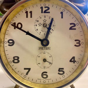 1960s Vintage German Peter Wind-up Alarm Clock, Retro Desk Clock, Old ...