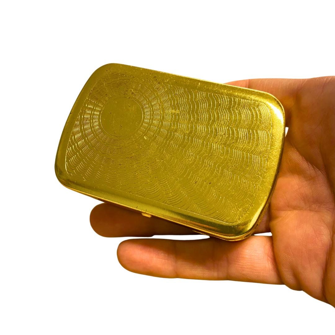 1980s Vintage Gold Color Cigarette and Tobacco Case / Vintage Cigarette ...