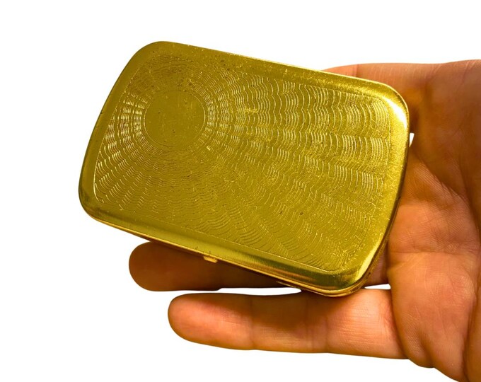 1980s Vintage Gold Color Cigarette and Tobacco Case / Vintage Cigarette ...