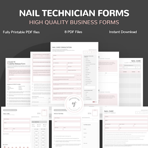 Nail Care Client Record Form Consultation Treatment Salon - Etsy