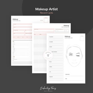 Makeup Artist Forms Client Intake Form Client Record Cards | Etsy