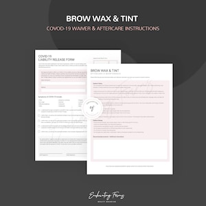Brow Wax and Tint Forms Bundle: Client Intake, Waiver, Aftercare (PDF ...